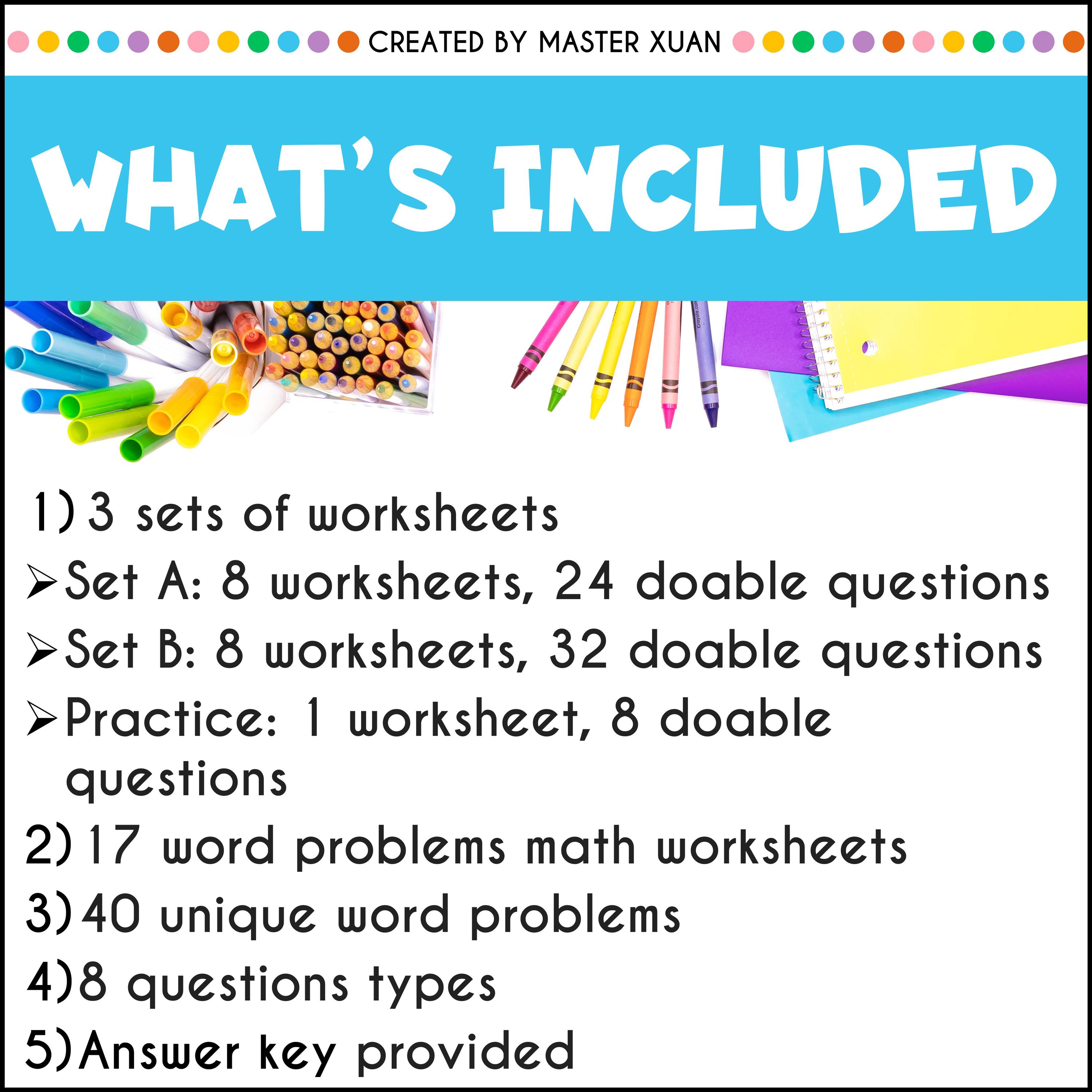 4th Grade Math Worksheets, Multistep Word Problems With Mixed ...