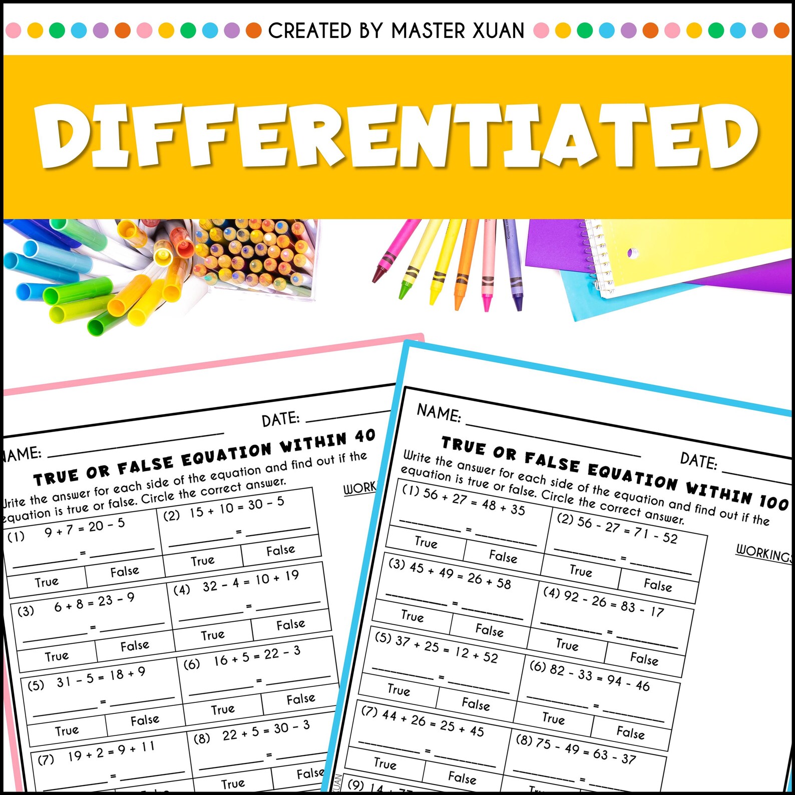 Koala Craft, Balancing & Solving One Step Equations With Addition and ...