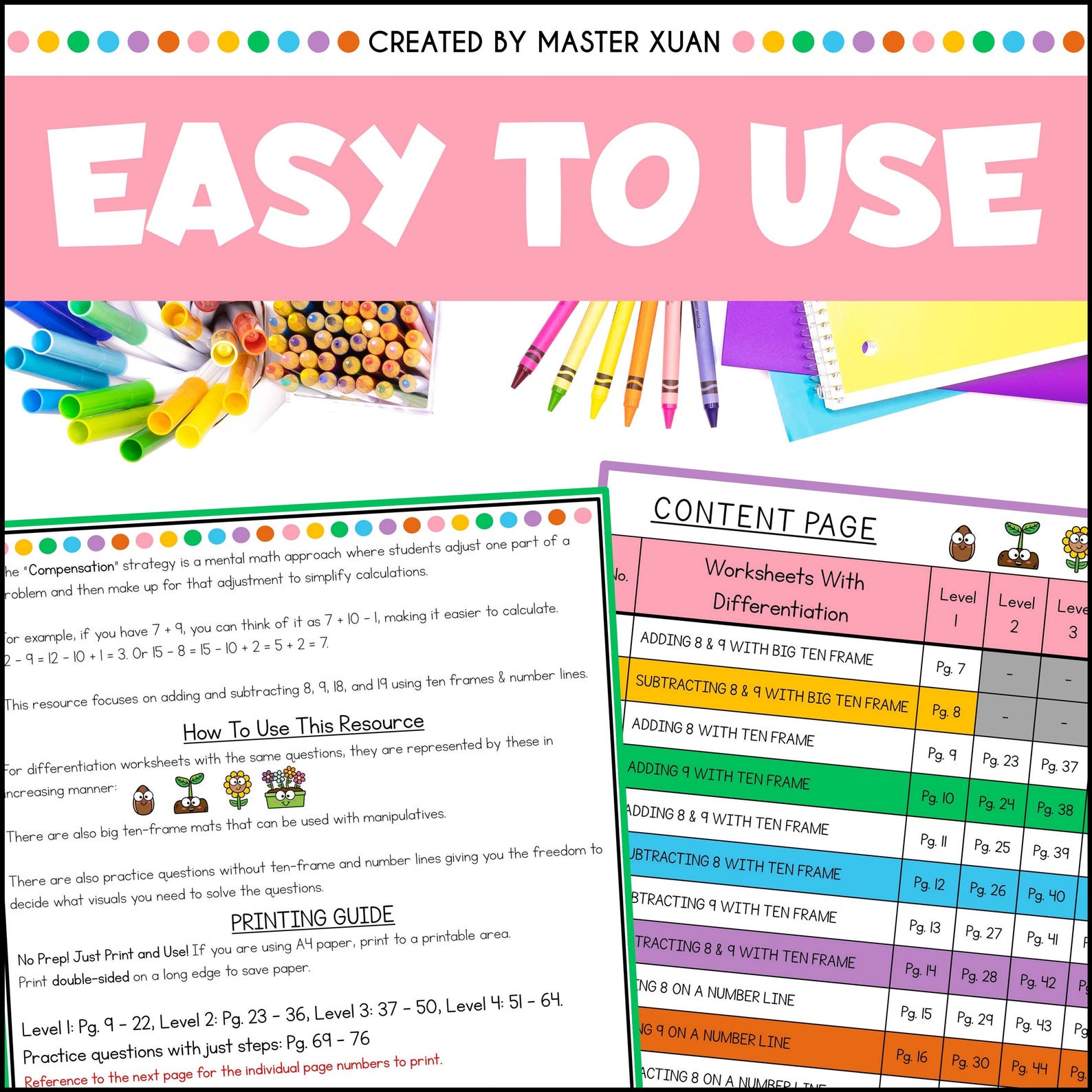 Addition and Subtraction Within 100 Worksheets Math Compensation ...