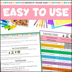 Addition and Subtraction Within 100 Worksheets Math Compensation ...