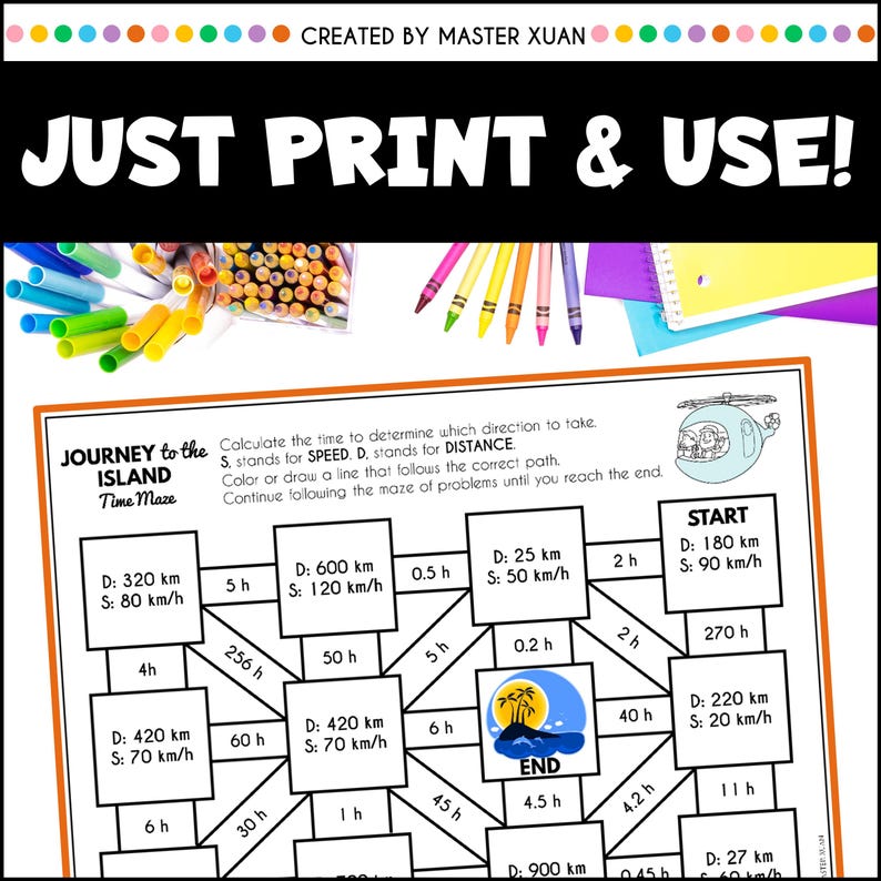 Speed Distance Time Printable Games for 7th Grade Math Speed Formula ...