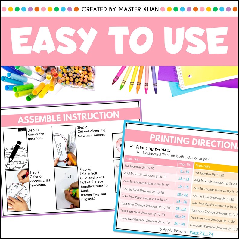 Math Word Problems Addition and Subtraction Within 20 Activities for ...