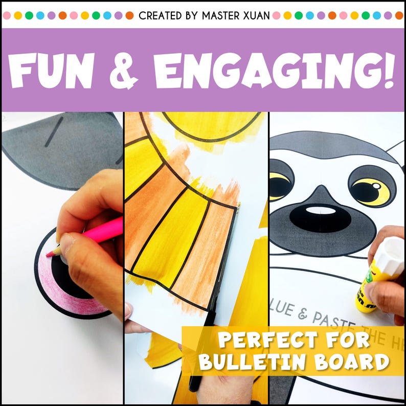Animal Crafts for Kids Printable Activity for Math Bulletin Board for ...