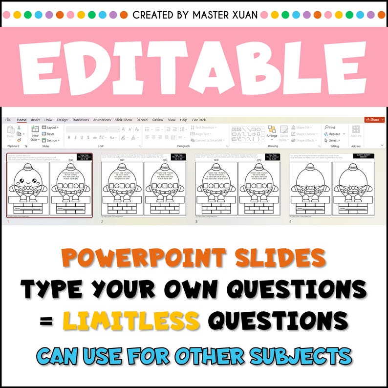 Addition and Subtraction up to 20 Word Problems Math Center 3D Humpty ...