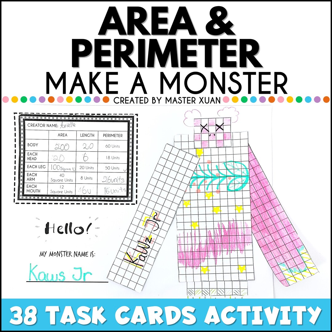 Area and Perimeter Task Cards Activity for 3rd Grade Math Centers 4th ...