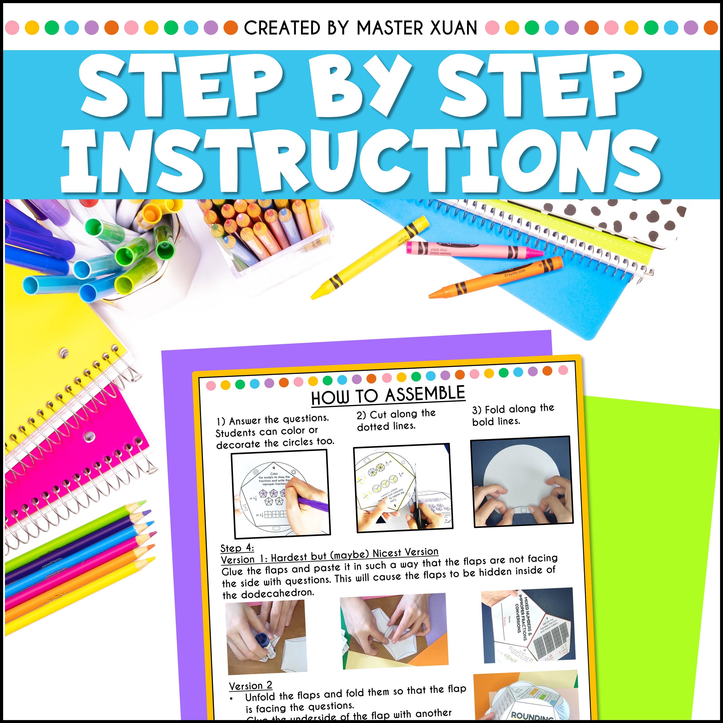 Mixed Numbers and Improper Fractions Math Craft Printable Activities ...