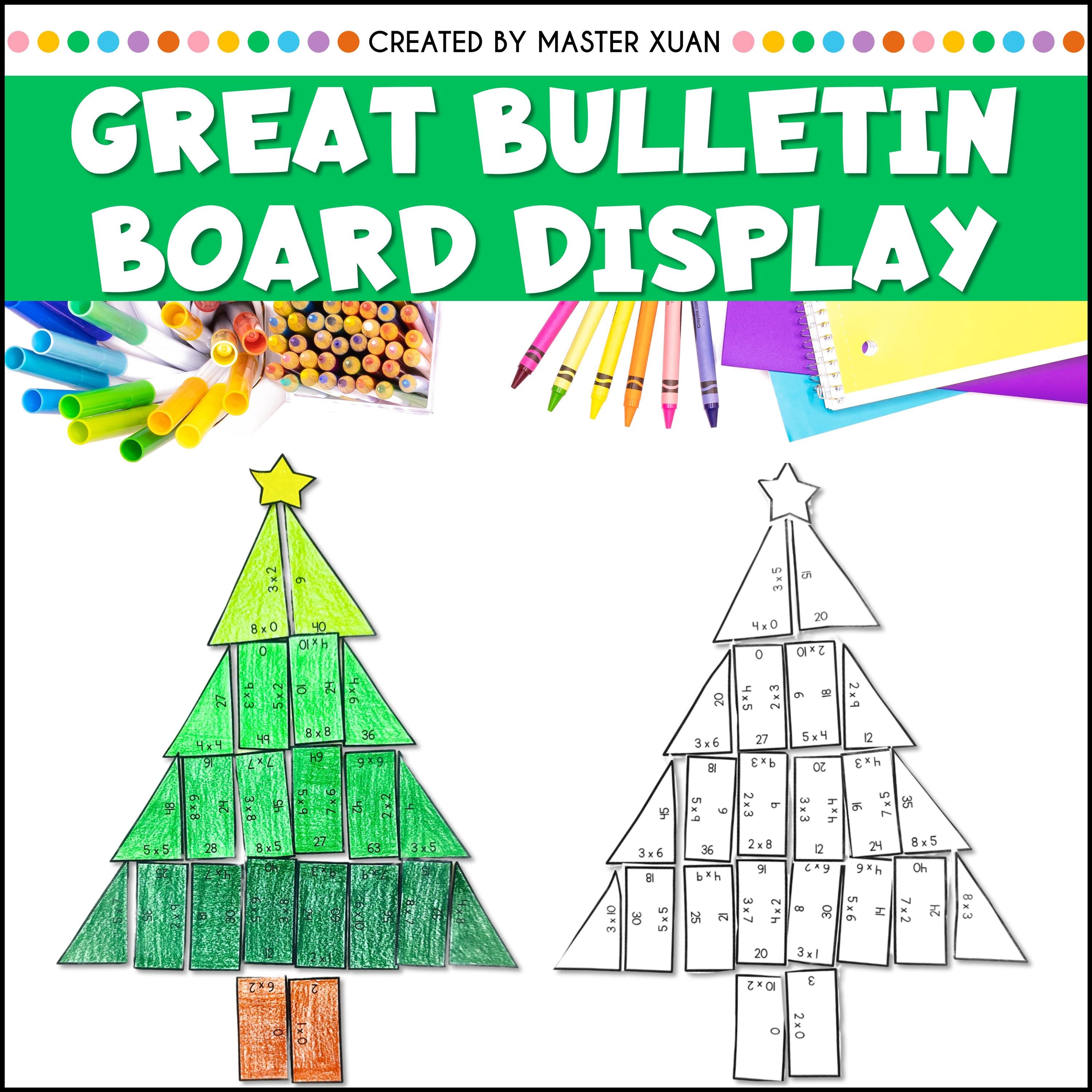 3rd 4th Grade Christmas Tree Jigsaw Puzzle Math Multiplication Facts ...