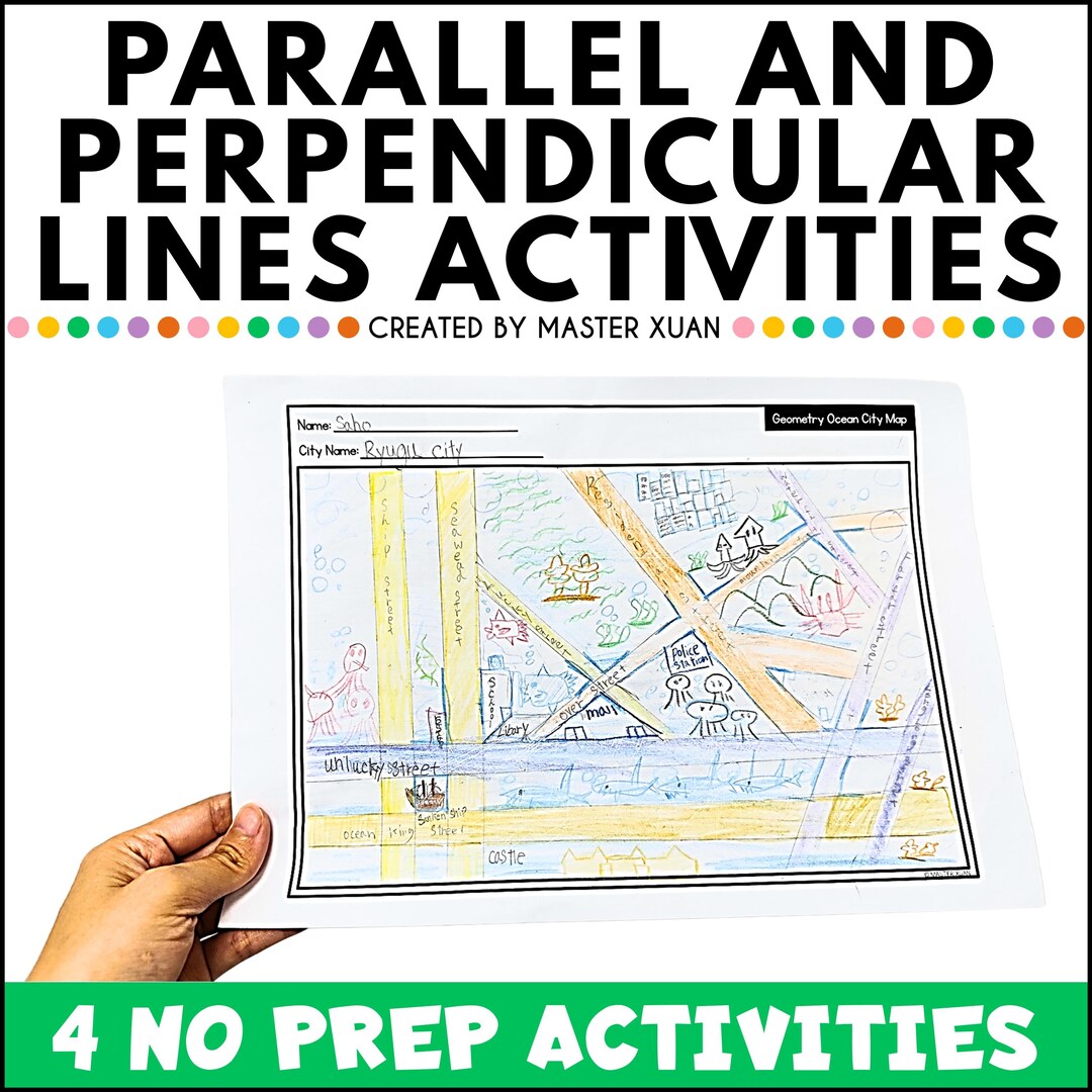 Parallel and Perpendicular Lines Activity 4th Grade Geometry Worksheet ...