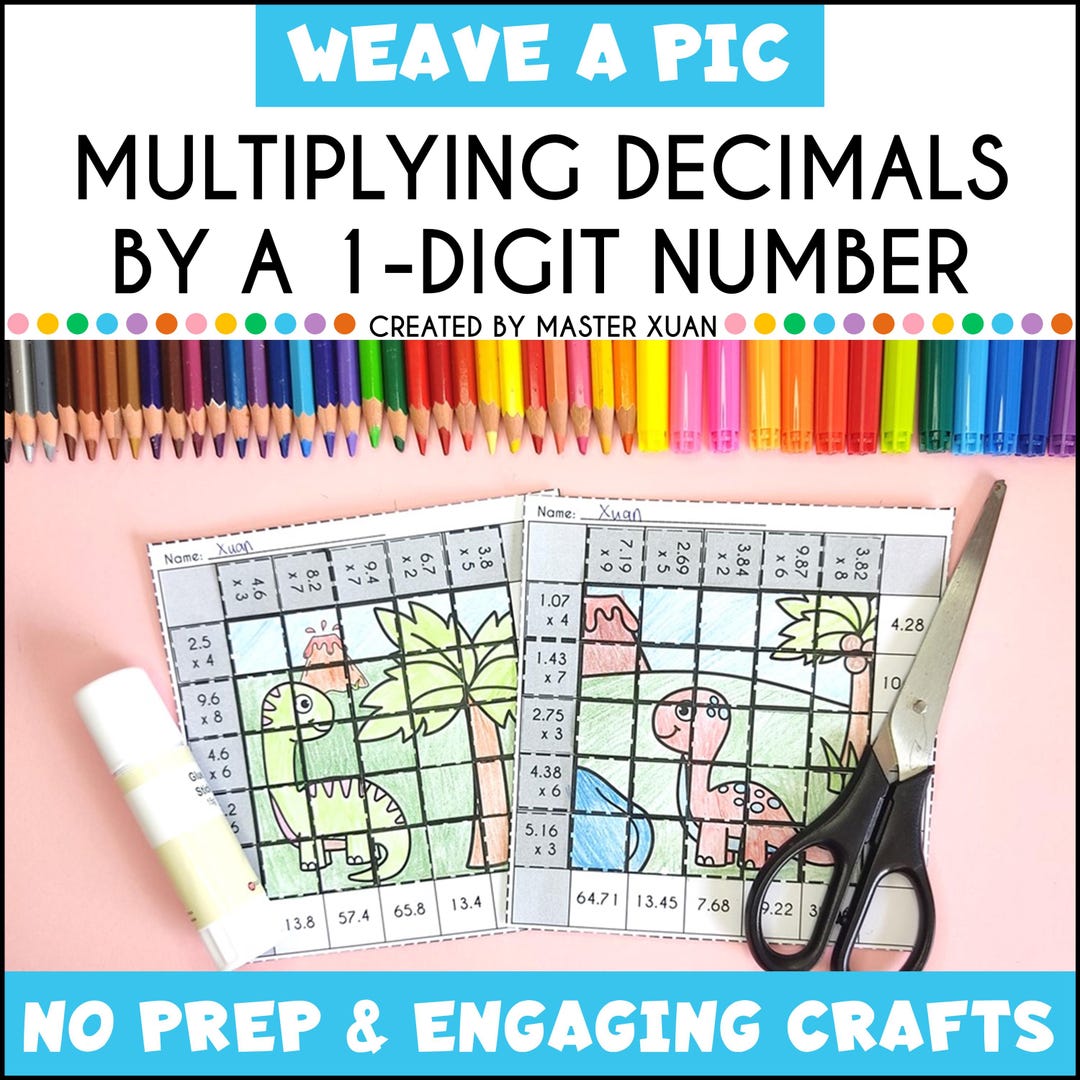 Dinosaur Craft Printables Paper Weave Crafts for Multiplying Decimals ...
