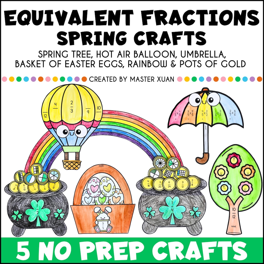 Spring Crafts for 4th Grade Equivalent Fractions Math Crafts 3rd Grade ...