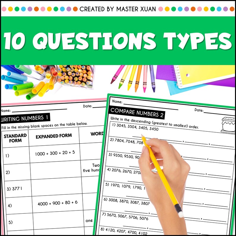 3rd Grade Math Worksheet, 4th Grade Place Value Worksheets, Place Value ...