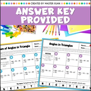 Find Unknown Angles in Triangles 5th Grade Math Scavenger Hunt Game for ...