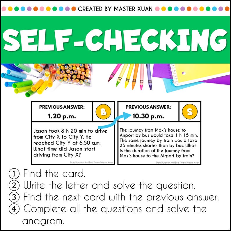 Telling Time Scavenger Hunt Games for 3rd Grade Math Activities for ...