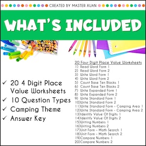3rd Grade Math Worksheet, 4th Grade Place Value Worksheets, Place Value ...