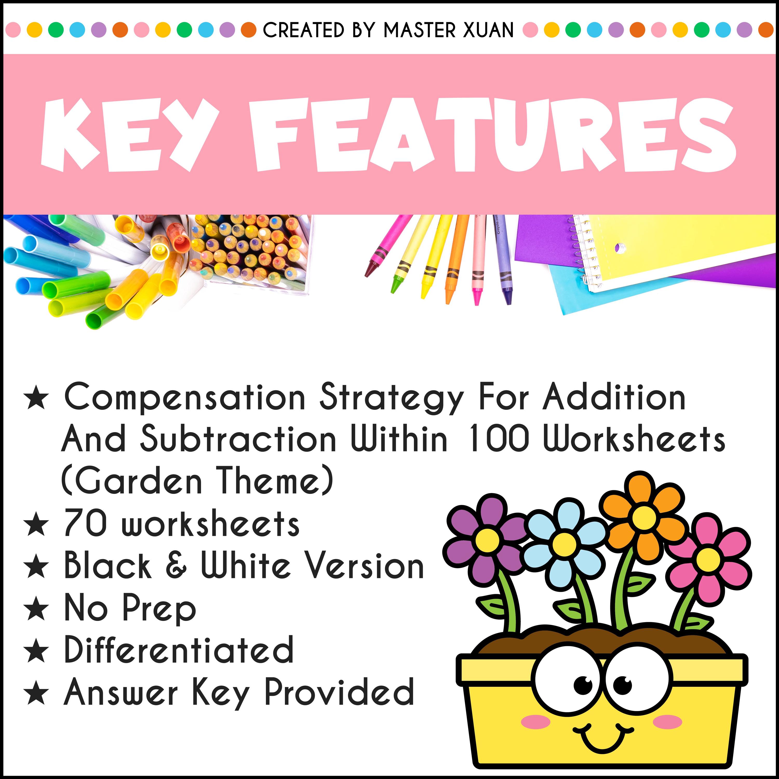 Addition and Subtraction Within 100 Worksheets Math Compensation ...
