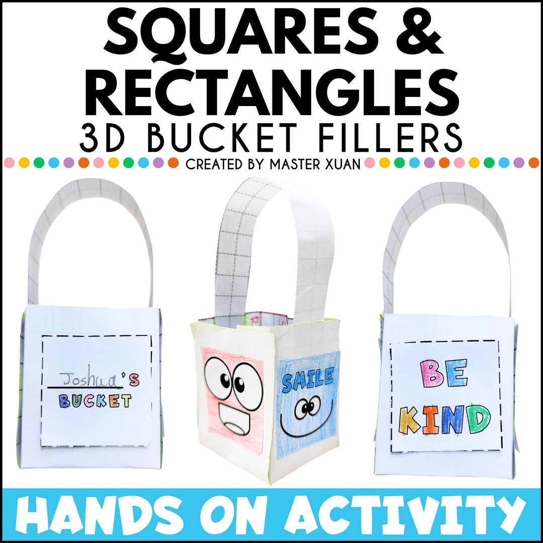 Bucket Filler Craft for Drawing Squares & Rectangles With Missing ...