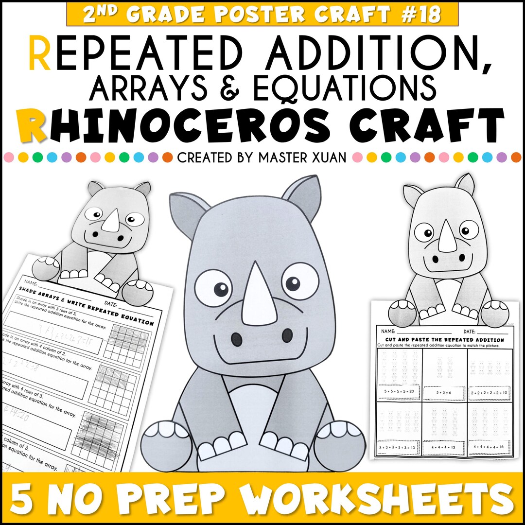Cute Rhinoceros Paper Craft Template Printable, 2nd Grade ...