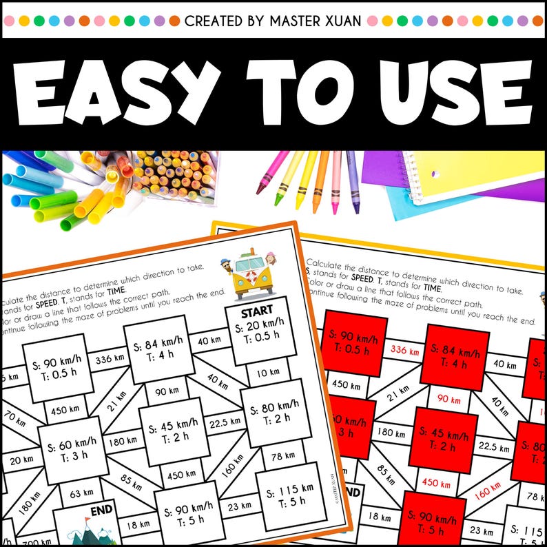 Speed Distance Time Printable Games for 7th Grade Math Speed Formula ...