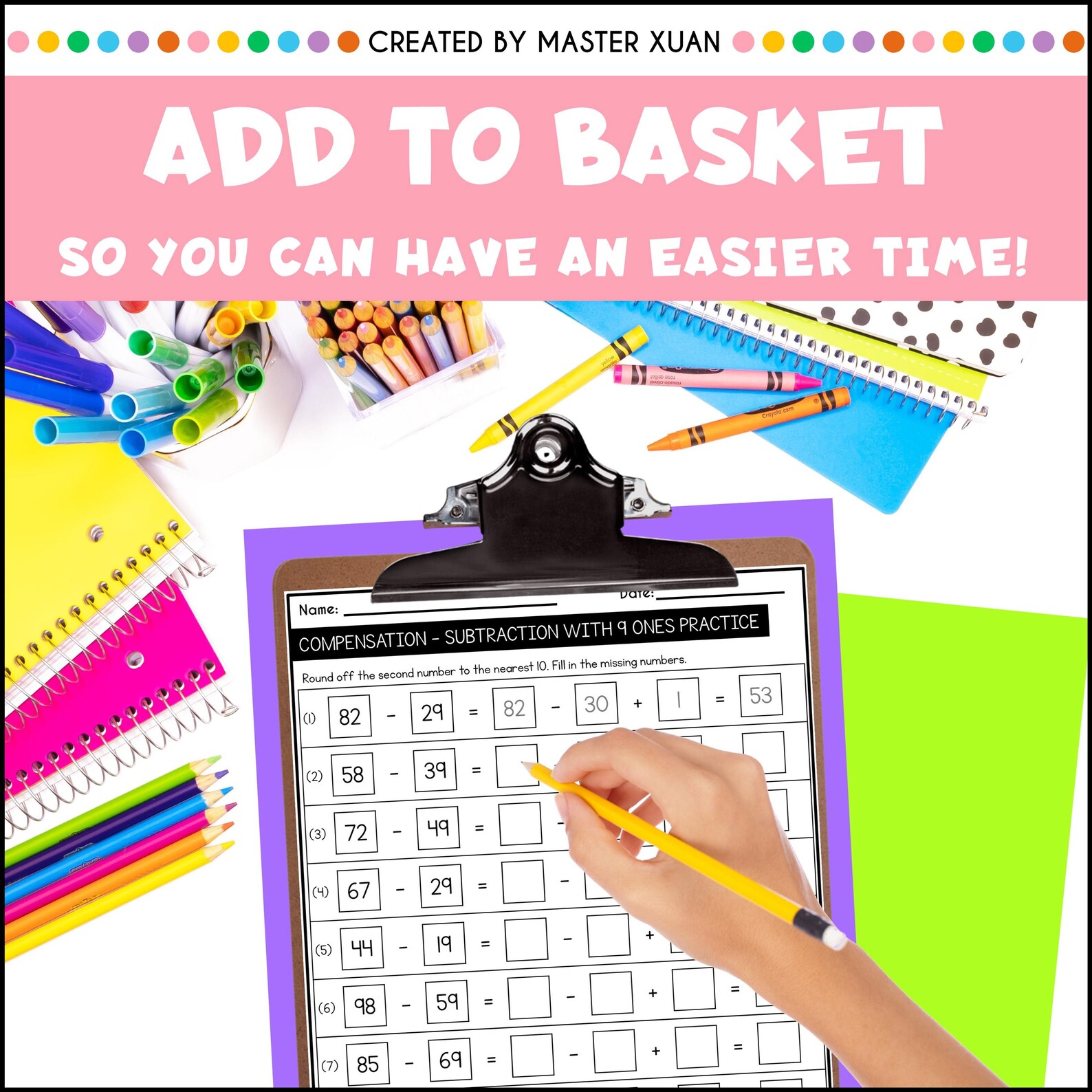 Addition and Subtraction Within 100 Worksheets Math Compensation ...