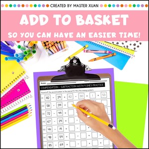 Addition and Subtraction Within 100 Worksheets Math Compensation ...