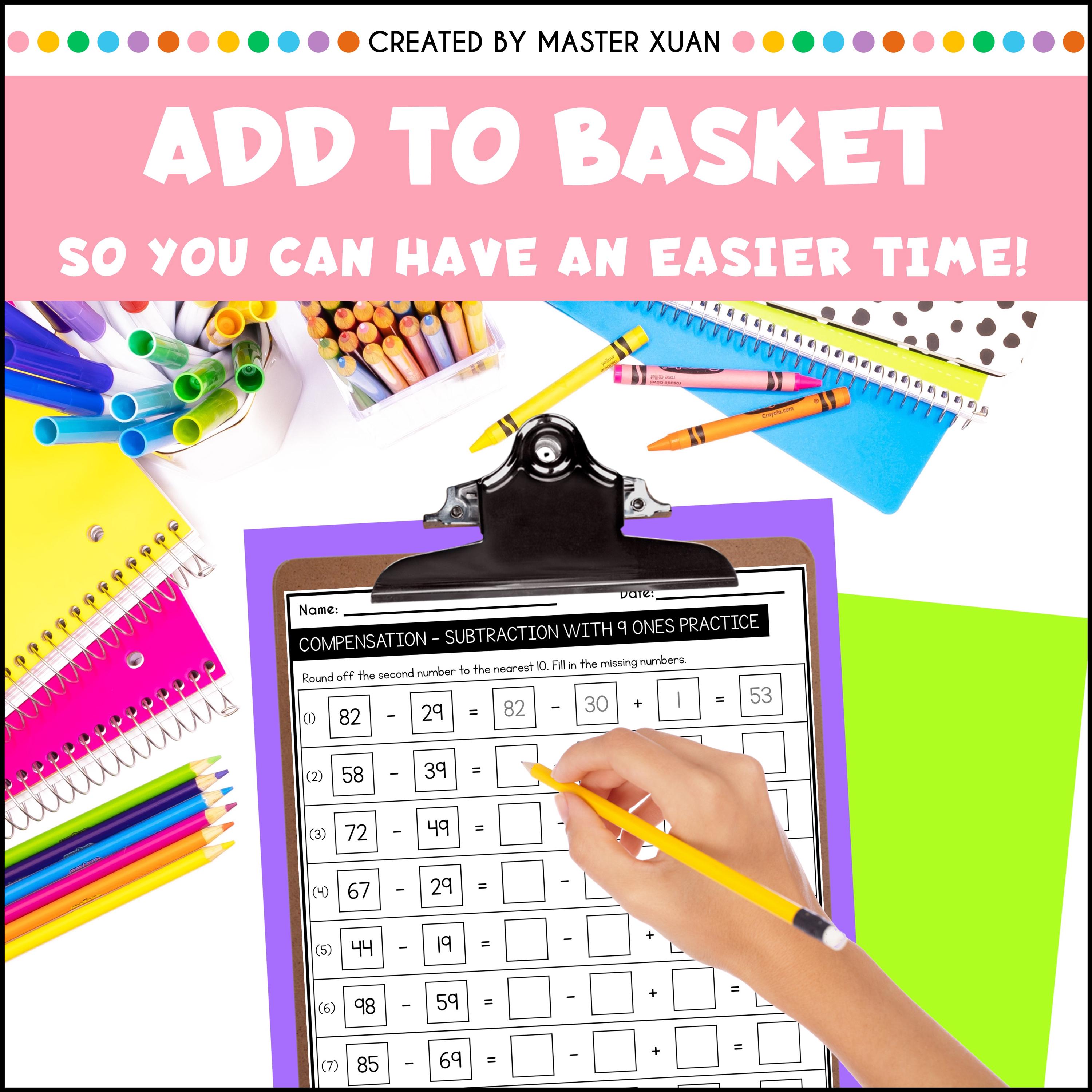 Addition and Subtraction Within 100 Worksheets Math Compensation ...