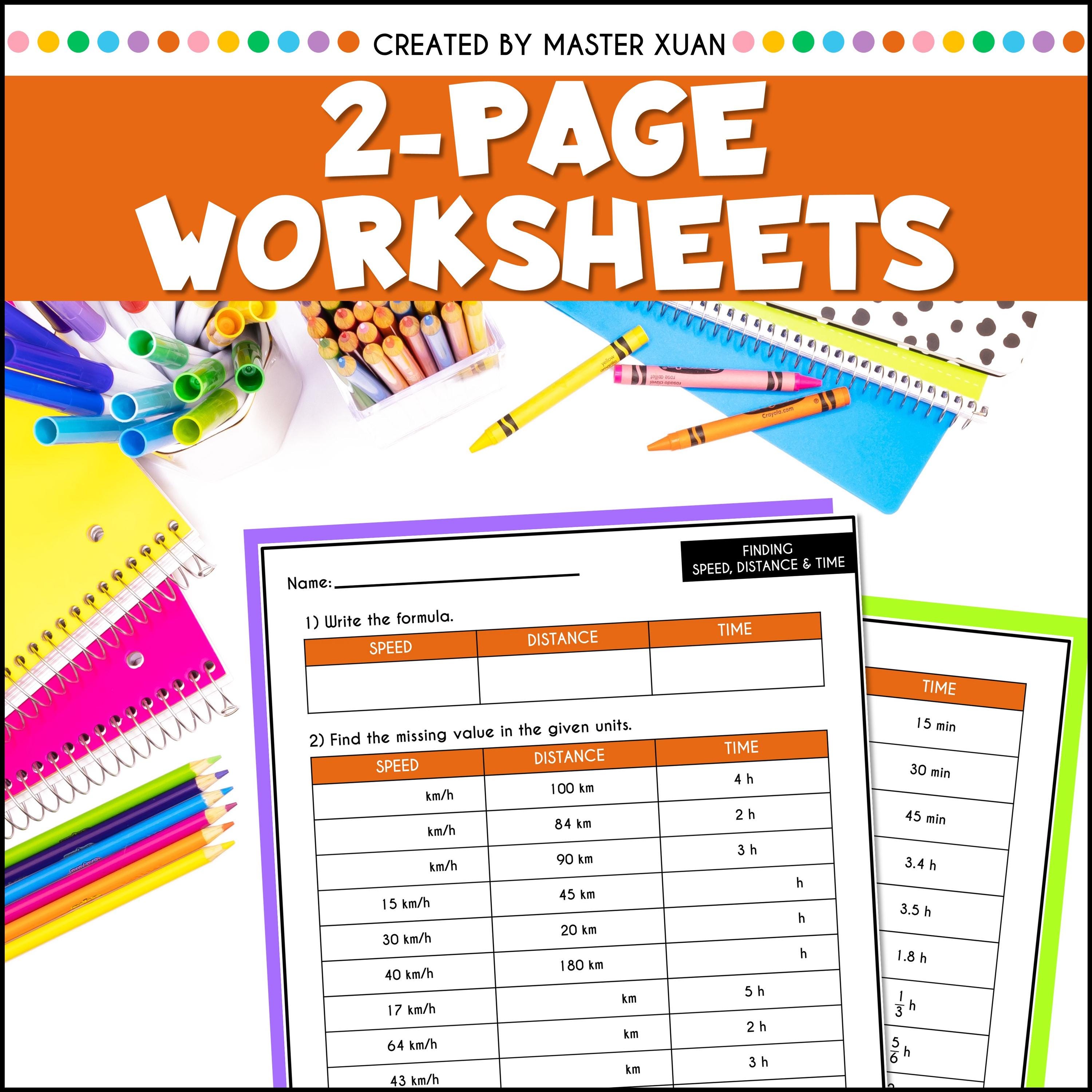 Speed Distance Time Triangle Formula Activity for 7th Grade Math ...