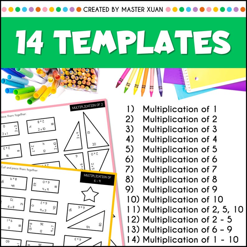 3rd 4th Grade Christmas Tree Jigsaw Puzzle Math Multiplication Facts ...