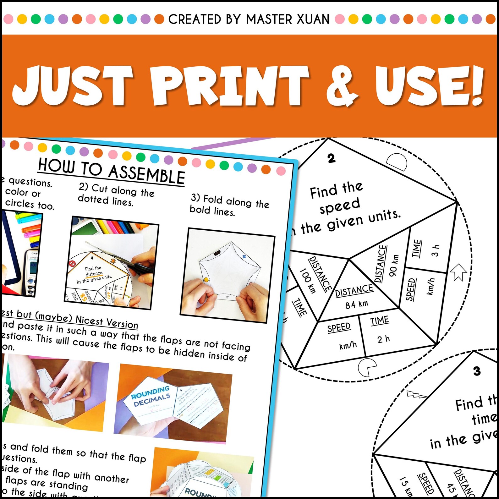 Speed Distance Time Triangle Formula Activity for 7th Grade Math ...