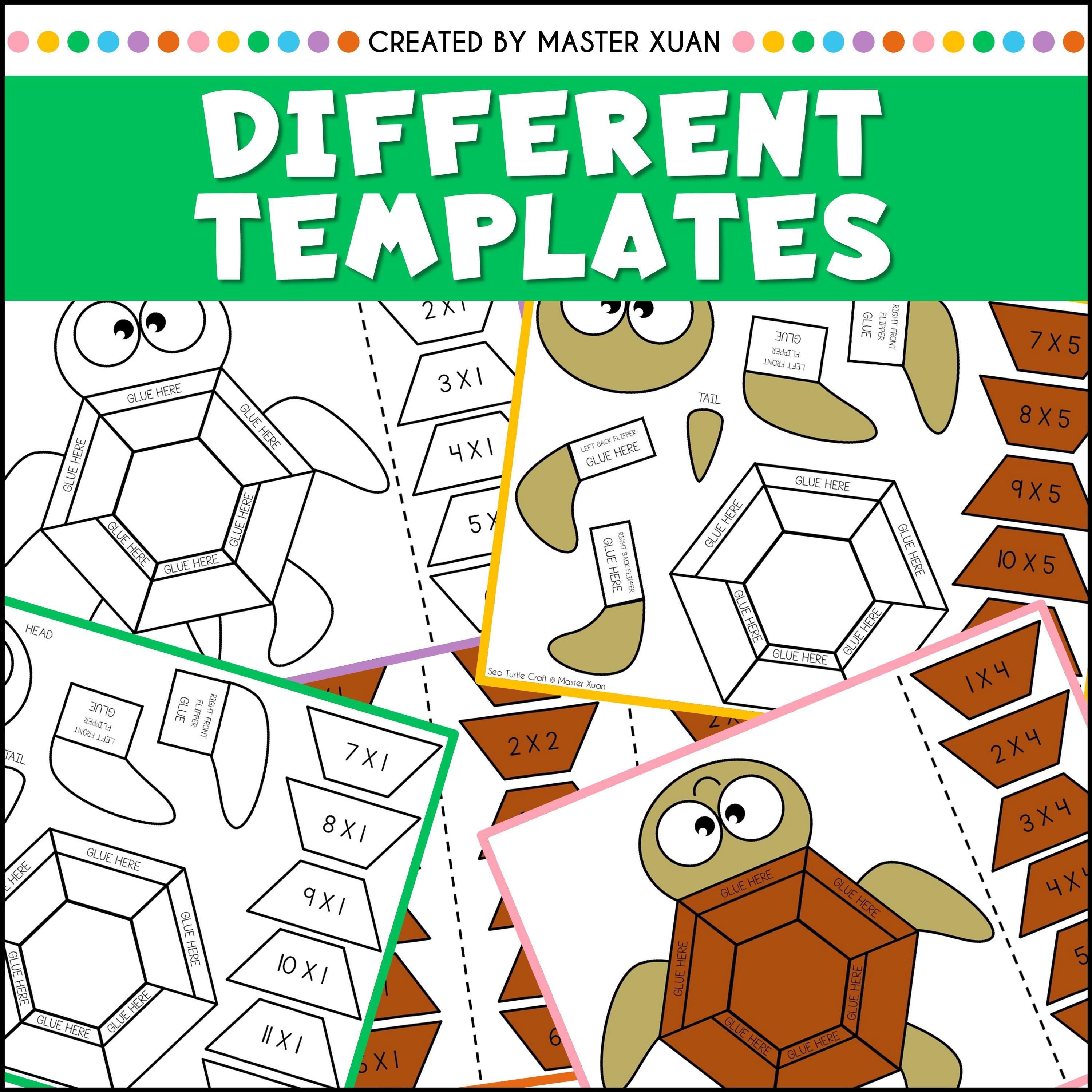 Sea Turtle Multiplication Craft - Fun Printable Math Activity for Kids ...