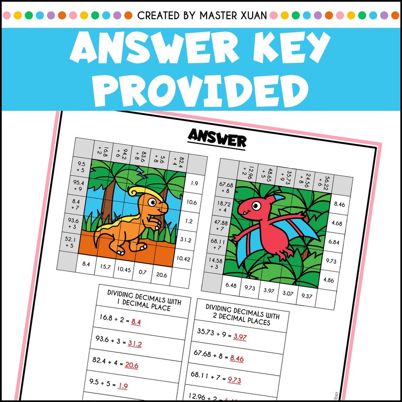 Dinosaur Craft Printables Paper Weave Crafts for Dividing Decimals by ...