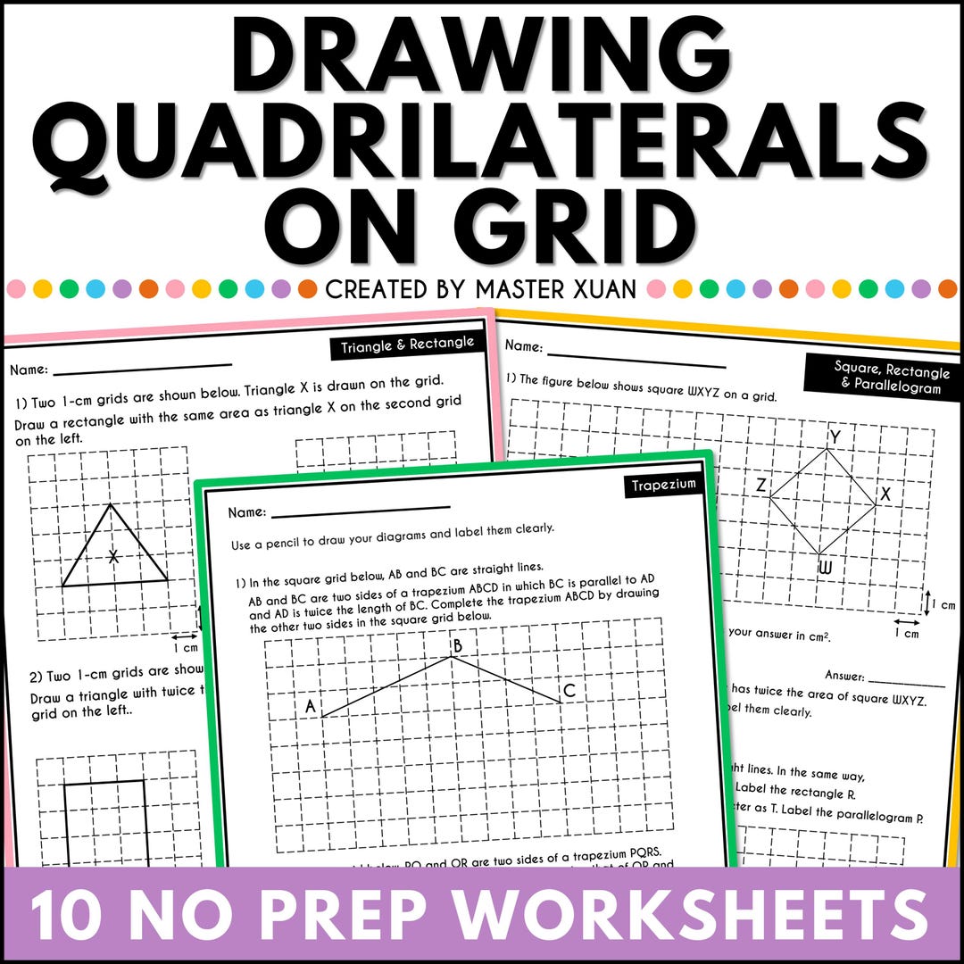 6th Grade Geometry Practice Drawing Quadrilateral and Measuring Angles ...