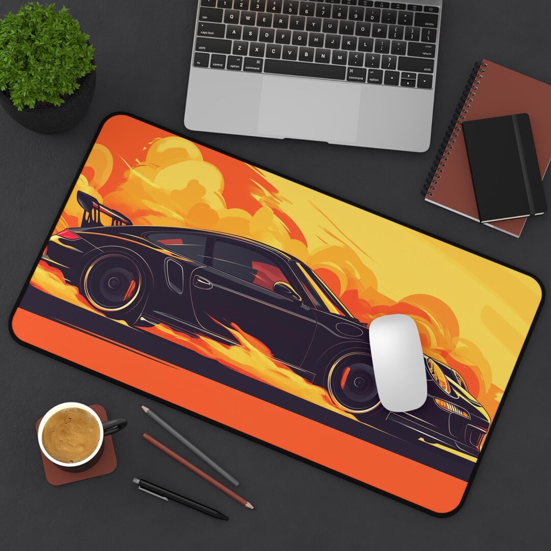 Porsche 911 Desk Mat: Cool Car Art for Gamers, Office Decor, Car ...