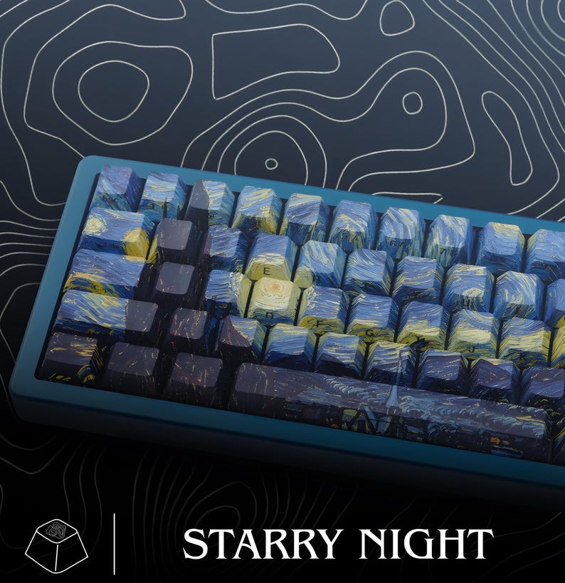 STARRY NIGHT - Transparent Pbt Keycaps Cherry Profile Dye Sub 129 Keys ...