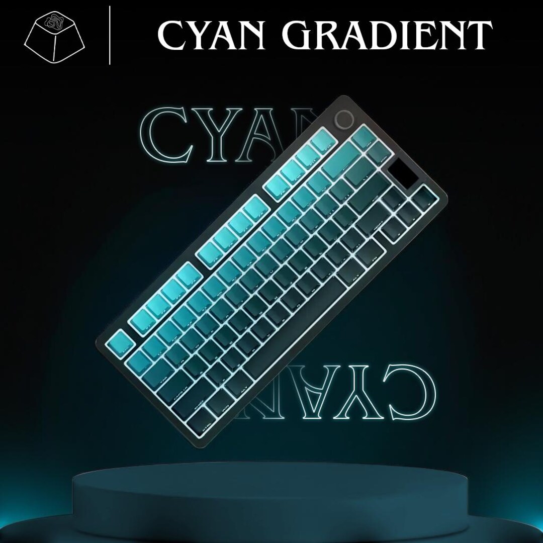 Cyan Gradient PBT Keycaps Double Shot Side Print RGB Backlit Cherry ...