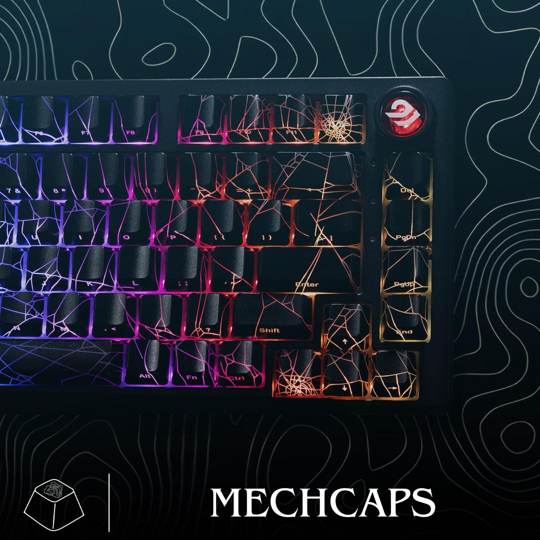 Spider Web - PBT Keycaps Shine-through Imd OEM Profile for Mx Switch ...