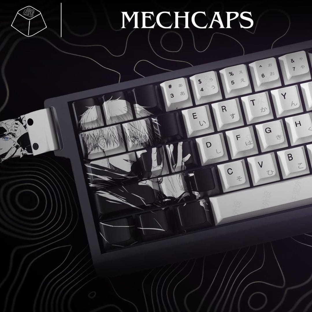 JJK Satoru Gojo - PBT Keycaps Anime Theme Dye-sub Cherry Profile for MX ...