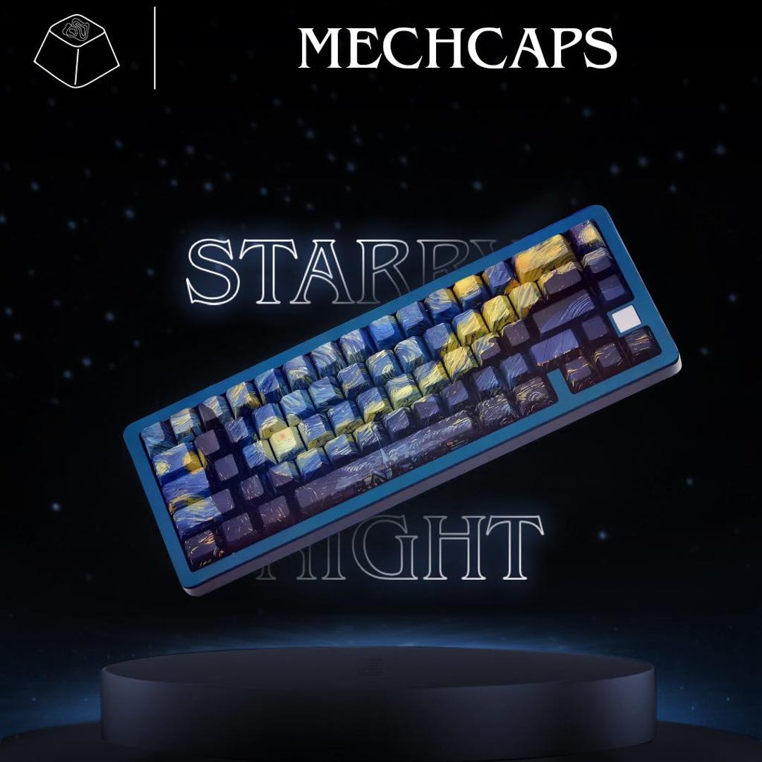 Starry Night Transparent Keycaps PBT Dye-sub 129 Keys Cherry Profile ...