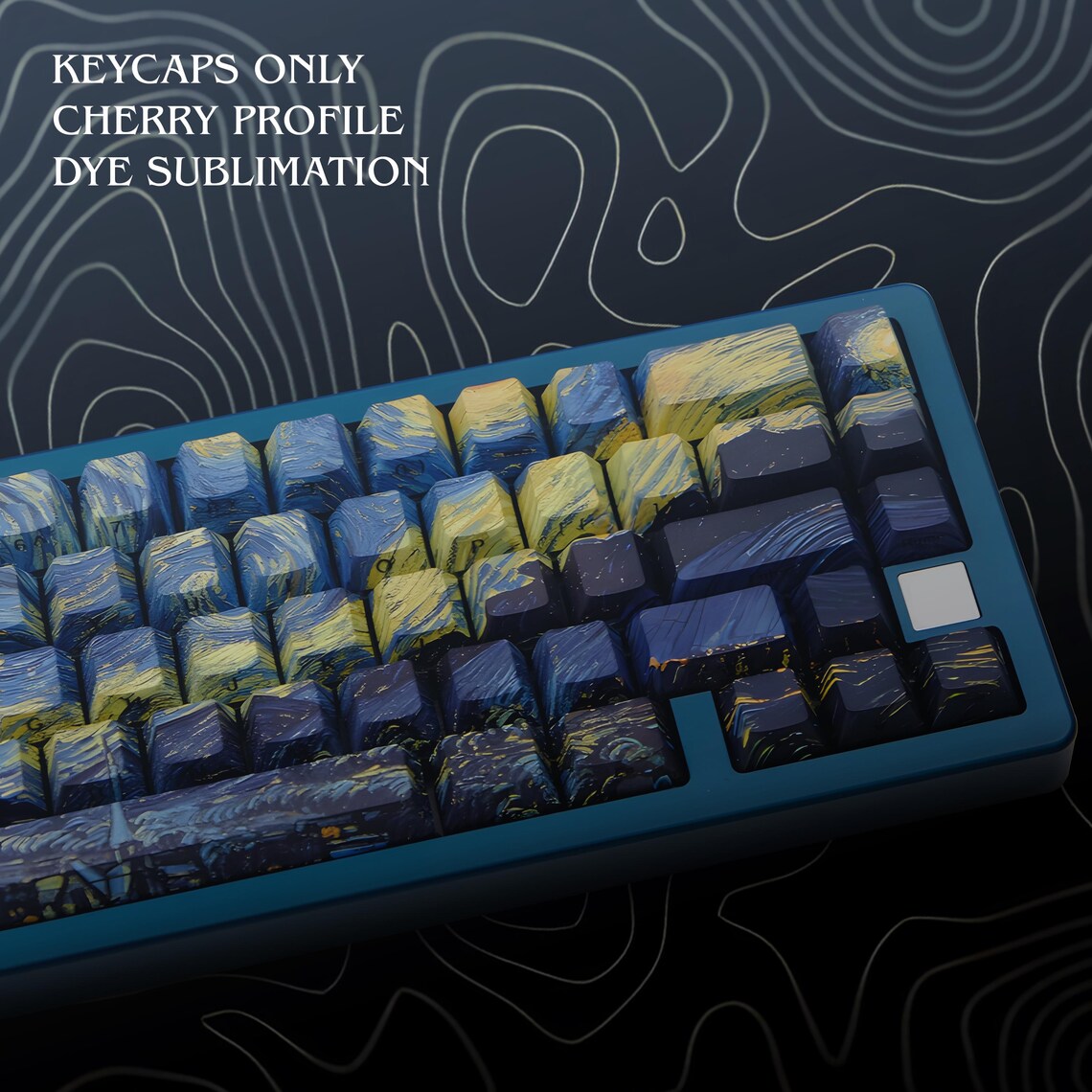 Starry Night Transparent Keycaps PBT Dye-sub 129 Keys Cherry Profile ...