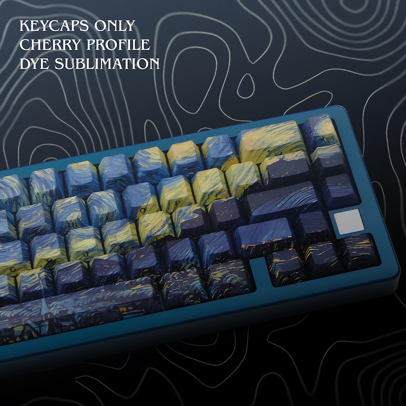 Starry Night Transparent Keycaps PBT Dye-sub 129 Keys Cherry Profile ...