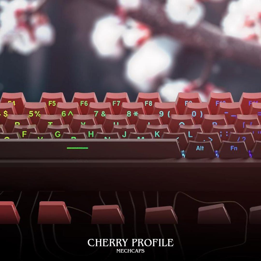 RED GRADIENT - PBT Keycaps Side Print Double Shot Shine Through Cherry ...