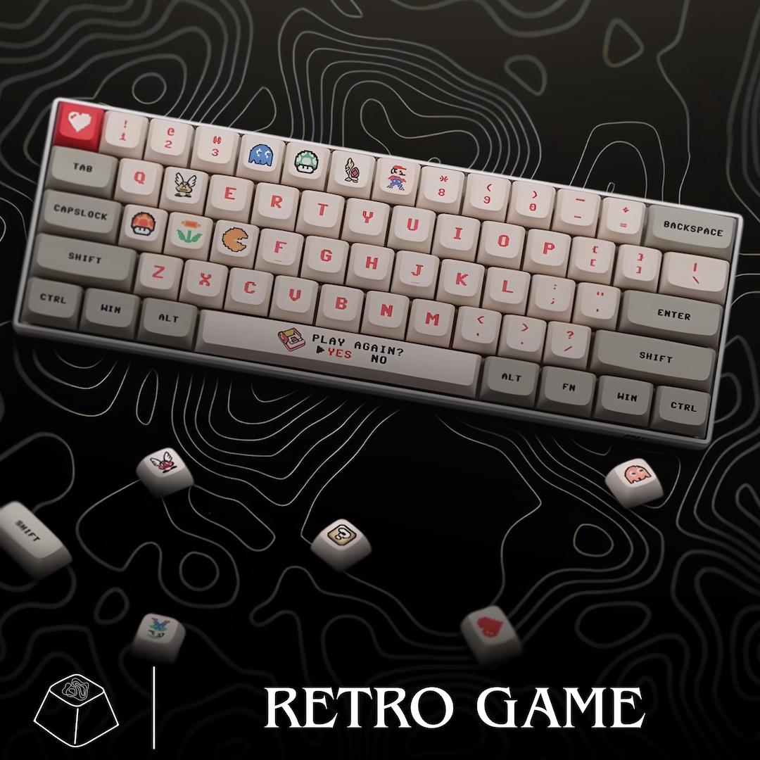 RETRO GAME - XDA Profile Pbt Keycaps Dye Sublimation 138 Keys for Mx ...