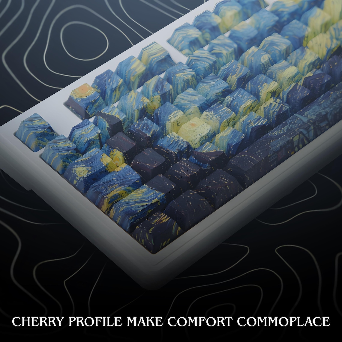Starry Night Transparent Keycaps PBT Dye-sub 129 Keys Cherry Profile ...