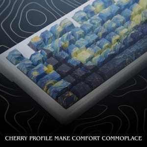 Starry Night Transparent Keycaps PBT Dye-sub 129 Keys Cherry Profile ...