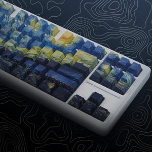 Starry Night Transparent Keycaps PBT Dye-sub 129 Keys Cherry Profile ...