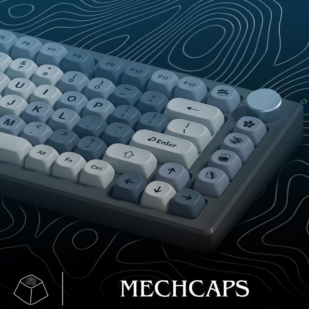 Circle Grey - 134 Key PBT Keycap Set, MOA Profile, 5-side ...