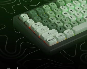 Green Marble Keycaps | 109 Cherry or XDA Profile Keys for Mechanical ...