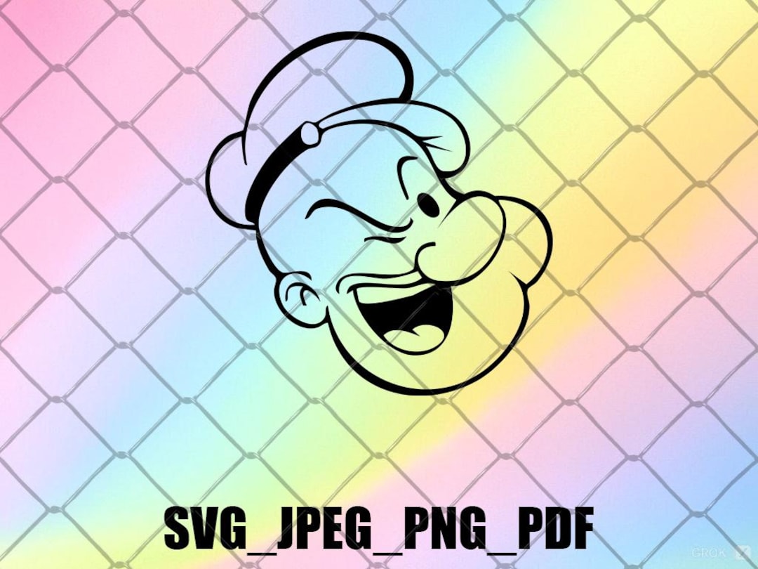 Popeye Head SVG // Popeye Head Cutting File // Popeye Head Cricut - Etsy