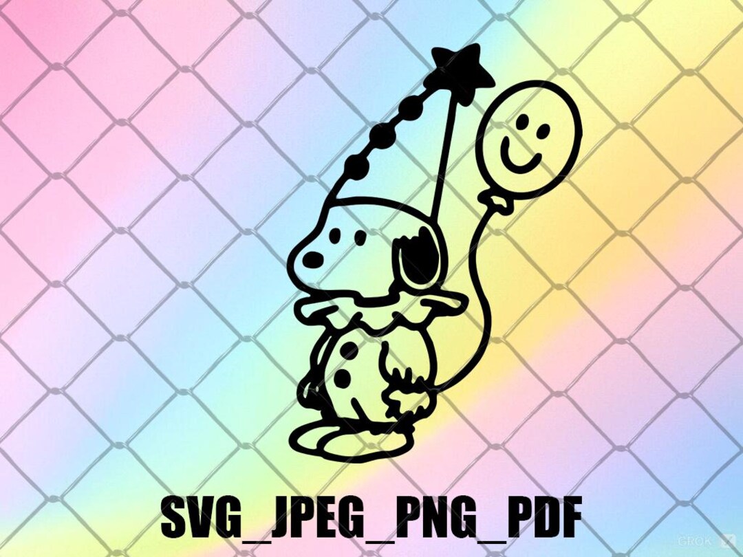Snoopy Clown SVG // Snoopy Clown Cutting File - Etsy