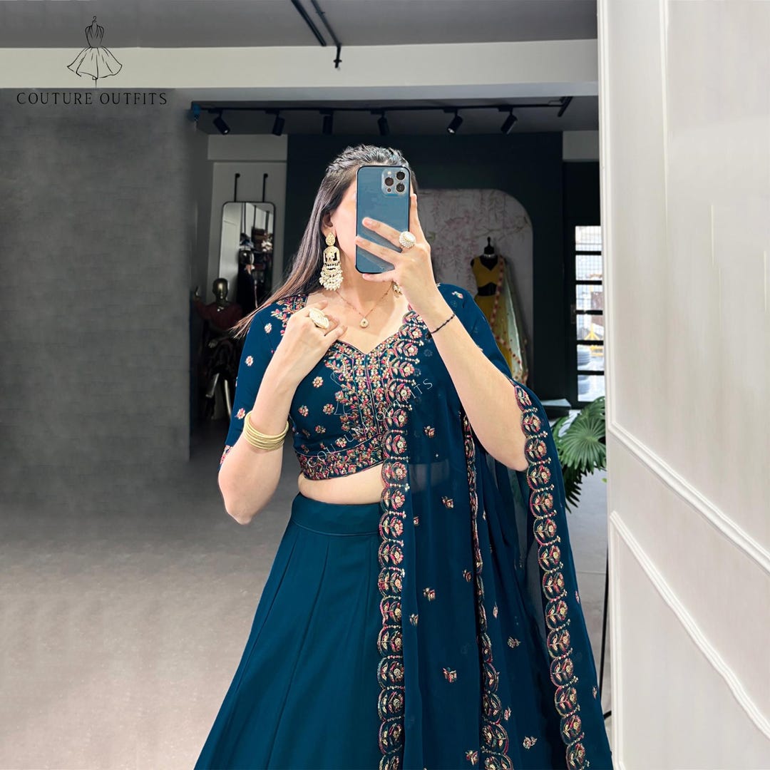 Blue Lehenga Choli Indian Wedding Lehenga Choli for Women Bollywood ...