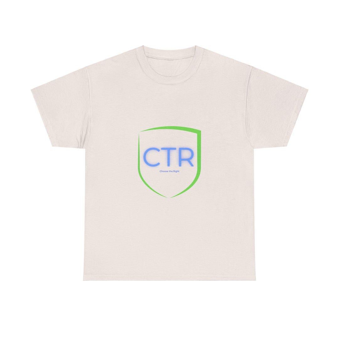 CTR Choose the Right Unisex Tee, LDS T-shirt, Mormon Clothing ...